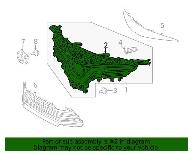 2021-2024 Toyota Camry Upper Grille 53111-06B60 | Sparks Parts