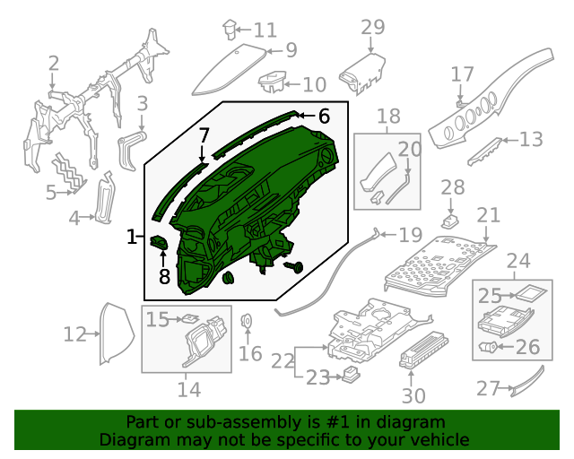 Instrument Panel - Part #222-680-42-87-28-1B55 | Mercedes Parts Center