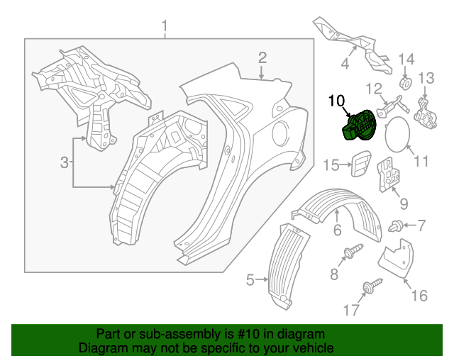 Genuine Fuel Pocket for 2013-2017 Hyundai Elantra GT | Part# 81595 ...