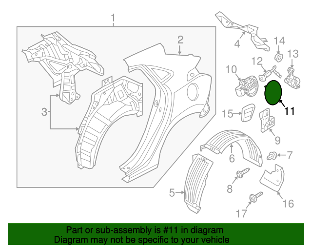 2013-2017 Hyundai Elantra GT Fuel Door 69510-A5000 | OEM Parts Online