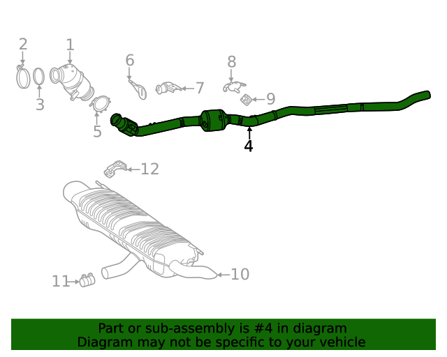 Mercedes-Benz OEM Muffler & Pipe Part# 167-490-40-03 | OEM Vehicle Parts