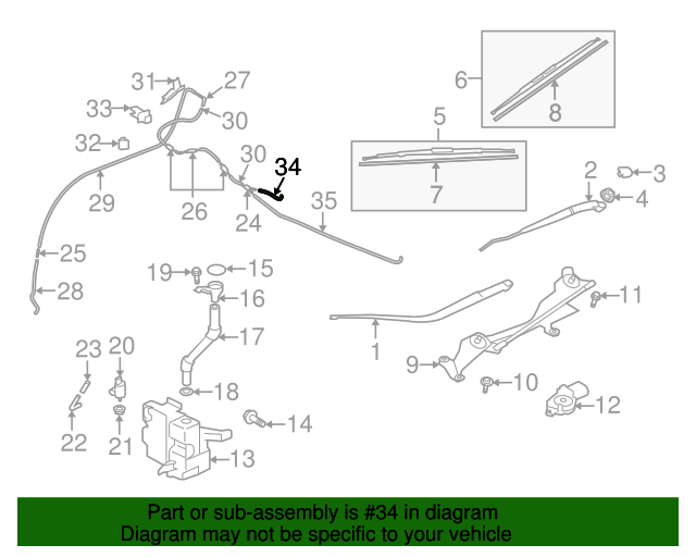 2010-2015 Mitsubishi Washer Nozzle 8265A484 | Mitsubishi Parts ...