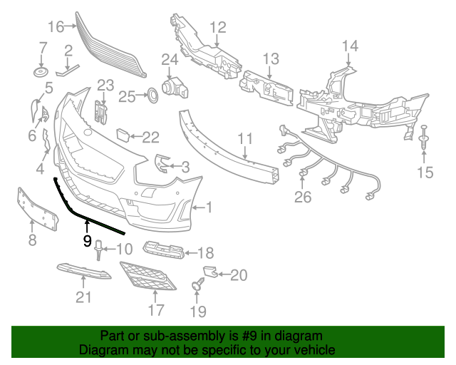231-885-00-22 - Bumper Trim 2013-2016 Mercedes-Benz | AutoNationParts.com