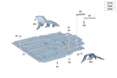 Engine Compartment Panelling, Gasoline Vehicles for 2017 Mercedes-Benz ...