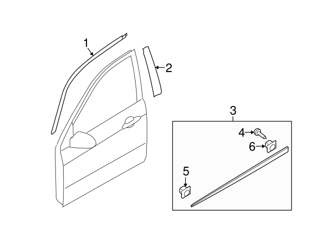 87711-2F000 - Body Side Molding 2004-2009 Kia | Kia.Parts Store