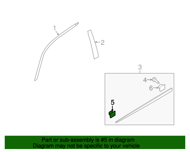 2001-2019 Kia Body Side Molding Clip 87756-38000 | TascaParts.com