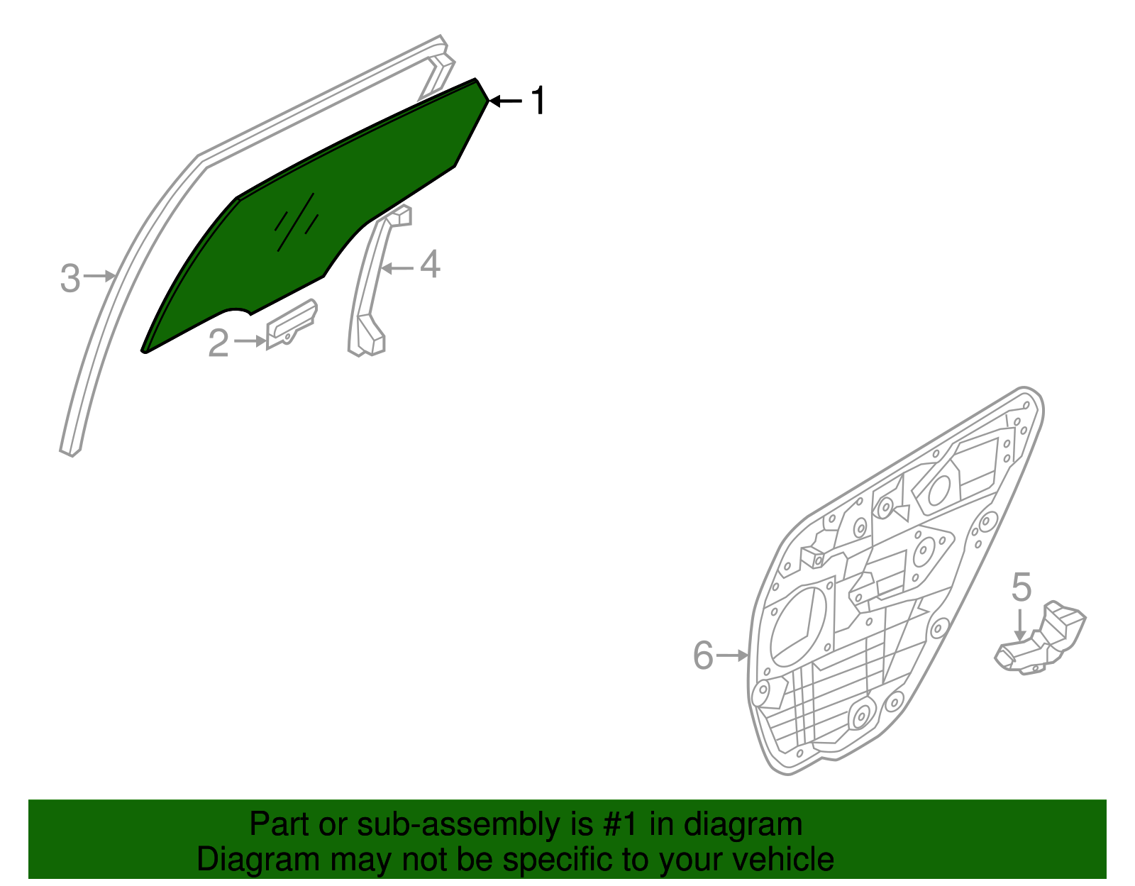 83411-3V010 - Door Glass 2012-2017 Hyundai Azera | Hyundai OEM Part
