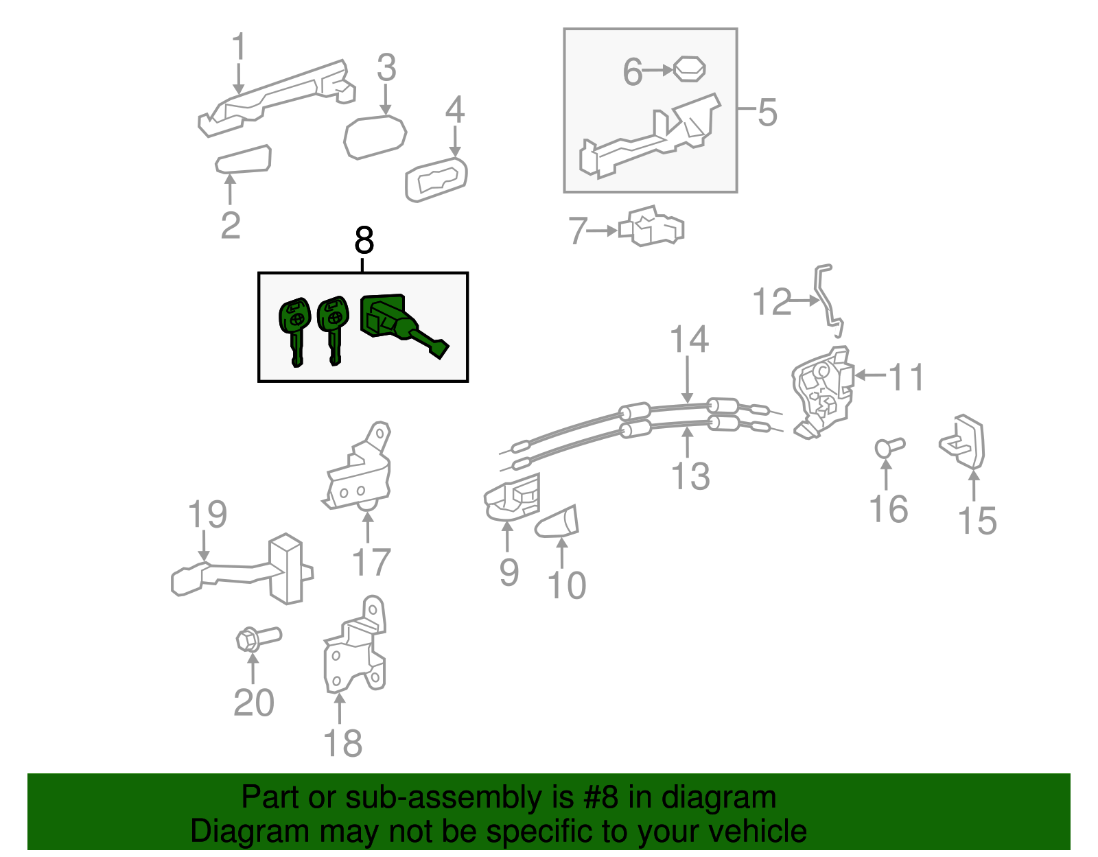 69052-33270 - Cylinder & Keys - 2007-2013 Toyota | Lithia Toyota Parts