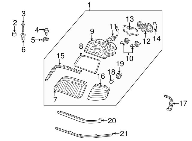 202-820-38-61 - Headlamp Assembly - Left - Xenon 1998-2000 Mercedes ...