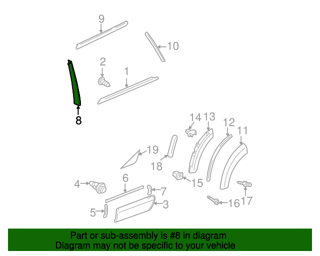 2001-2005 Toyota RAV4 Black Out Tape 75926-42010 | OEM Parts Online