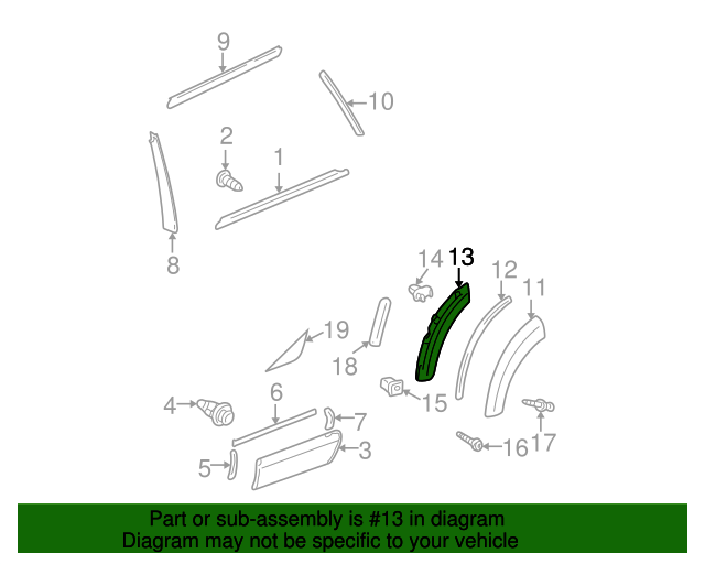2001-2005 Toyota RAV4 Flare Retainer 75879-42021 | Toyota Parts