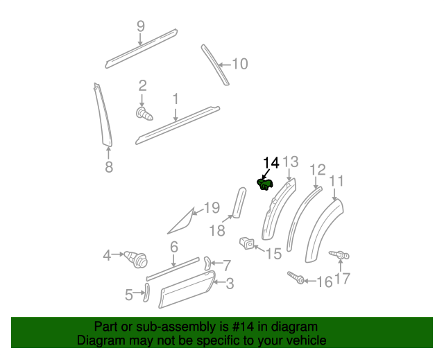2001-2005 Toyota RAV4 Flare Clip 75397-42010 | Toyota Parts Center