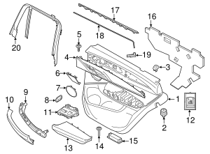 51-42-7-940-279 - Door Interior Trim Panel 2018-2023 BMW X3 ...