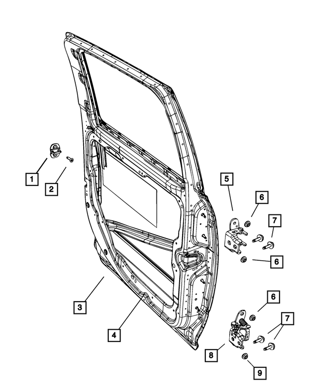 2022-2024 Ram Rear Door Outer Repair Panel, Left 68564371AA | Mopar eStore