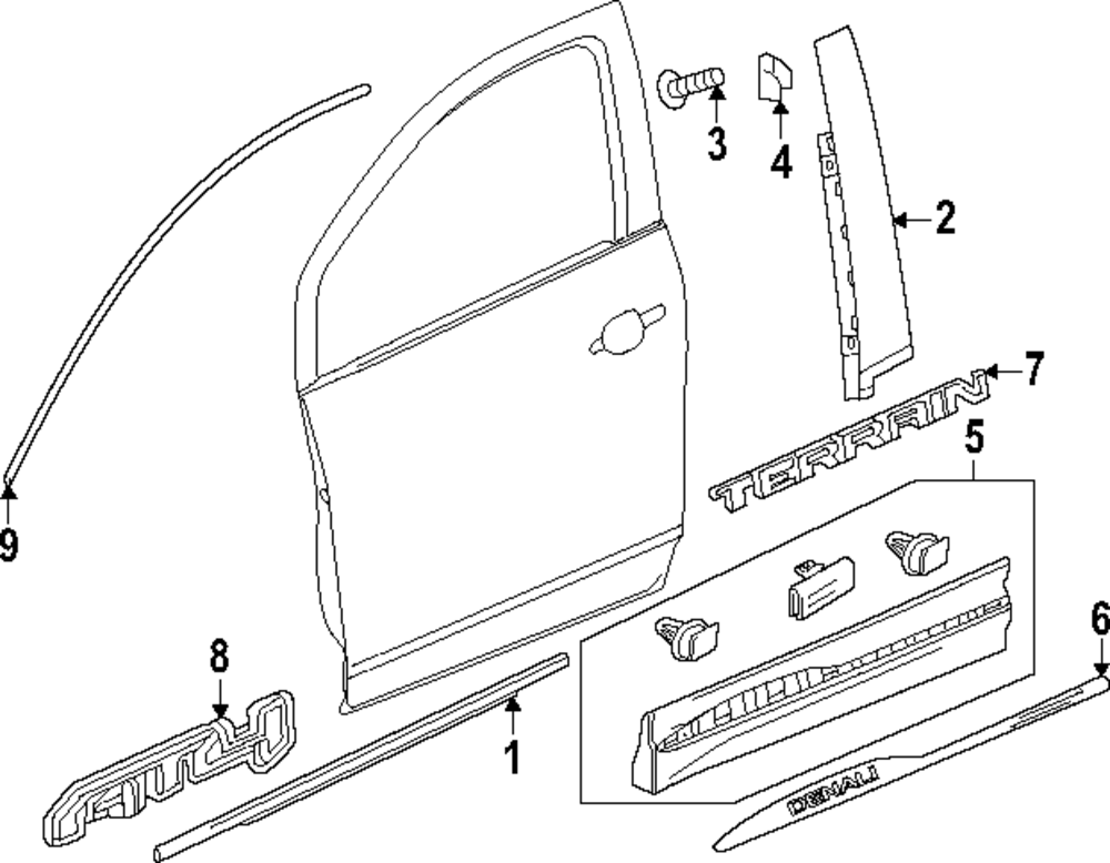2018-2024 GMC Terrain Upper Molding 84426072 GM | GMPartsDirect.com