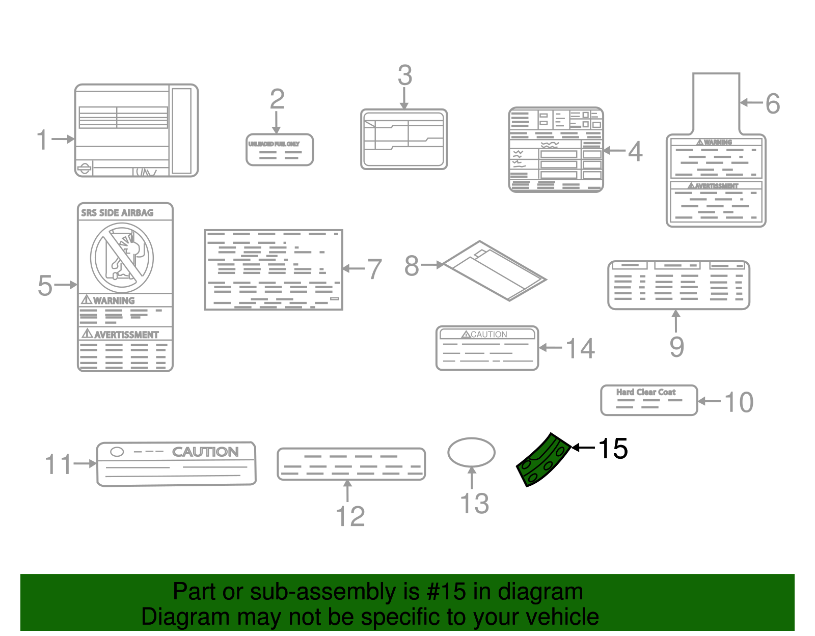 2008-2020 Nissan Spare Tire Label 40353-JL10A | Sullivan Brothers Nissan