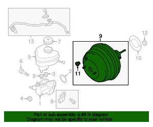 2011-2014 Volkswagen Touareg Power Brake Booster 7P0-612-105-B | VW ...