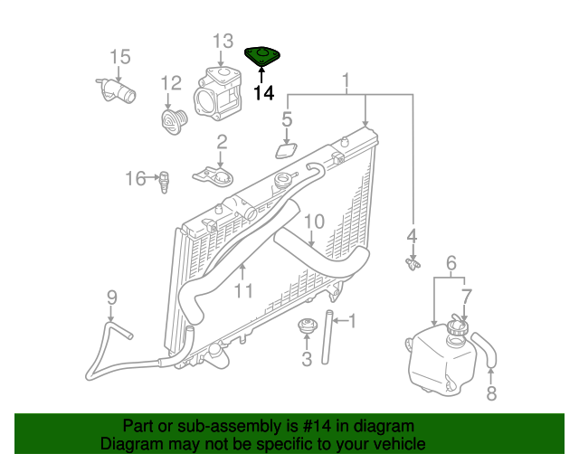 MN128500 - Thermostat Housing Gasket 2001-2006 Mitsubishi Montero ...