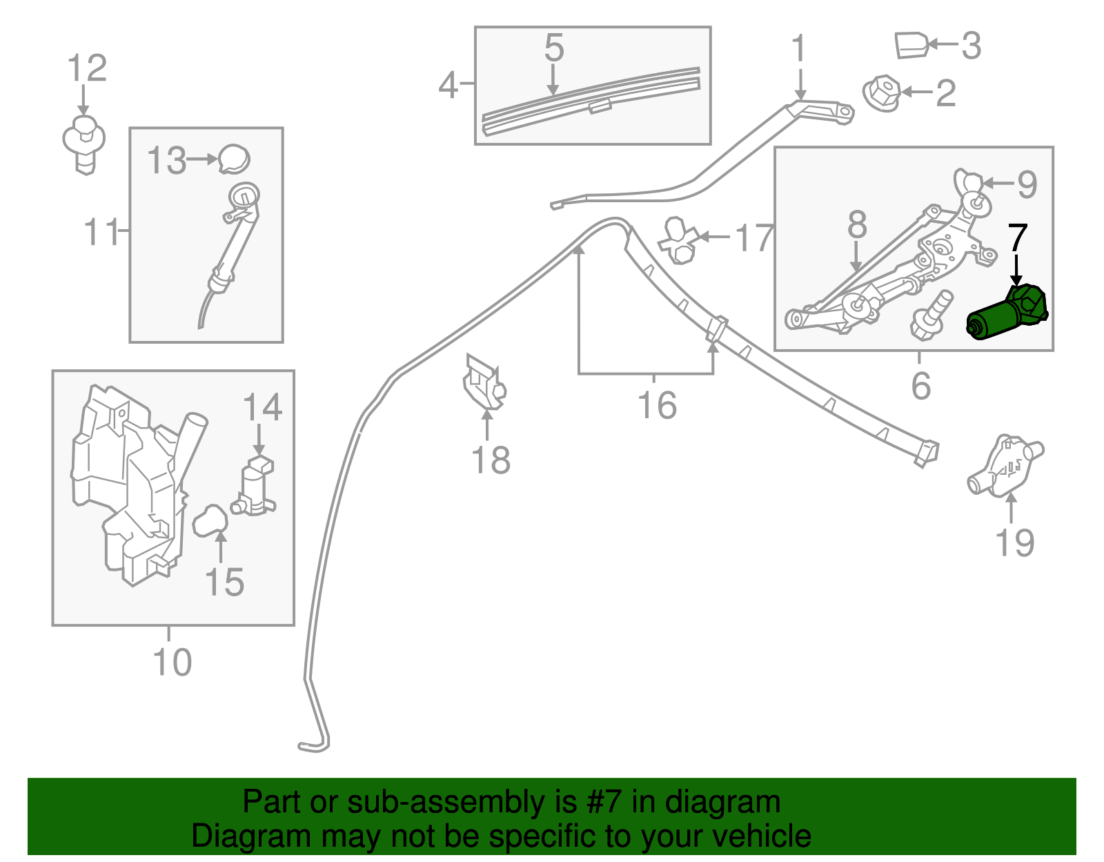 2011-2019 Infiniti Wiper Motor 28810-1MA0B | OEM Parts Online