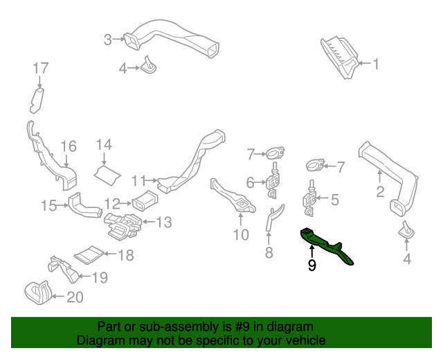 2017-2023 Porsche Panamera Floor Duct 9A7-819-152-00 | Sunset Porsche Parts