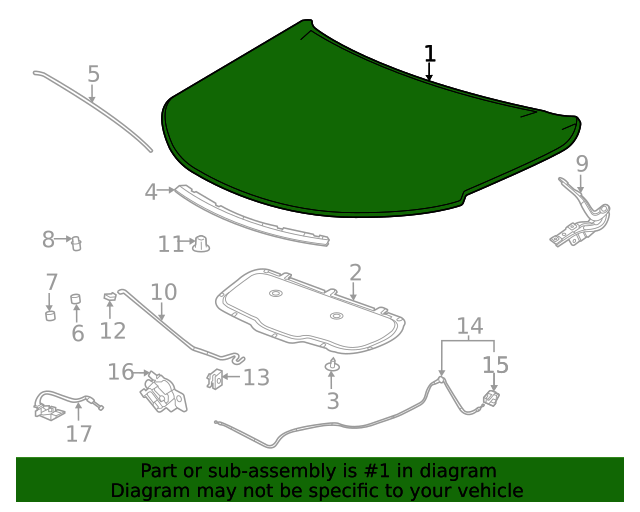 2021-2024 Chevrolet Trailblazer Hood 42775039 GM | GMPartsDirect.com