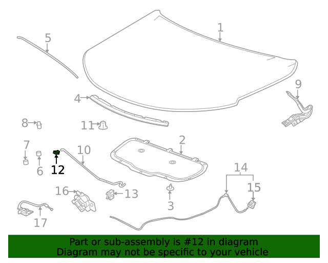 2020-2024 GM Hood Hold Open Rod Pivot 42751062 GM | GMPartsDirect.com