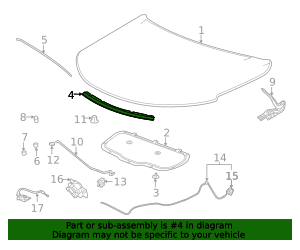 2021-2024 Chevrolet Trailblazer Hood Front Edge Weatherstrip 42484107 ...