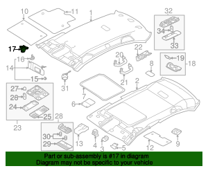 2005-2018 Volkswagen Sun Visor Holder 1K0-857-561-B-Y20 | VW Parts Center