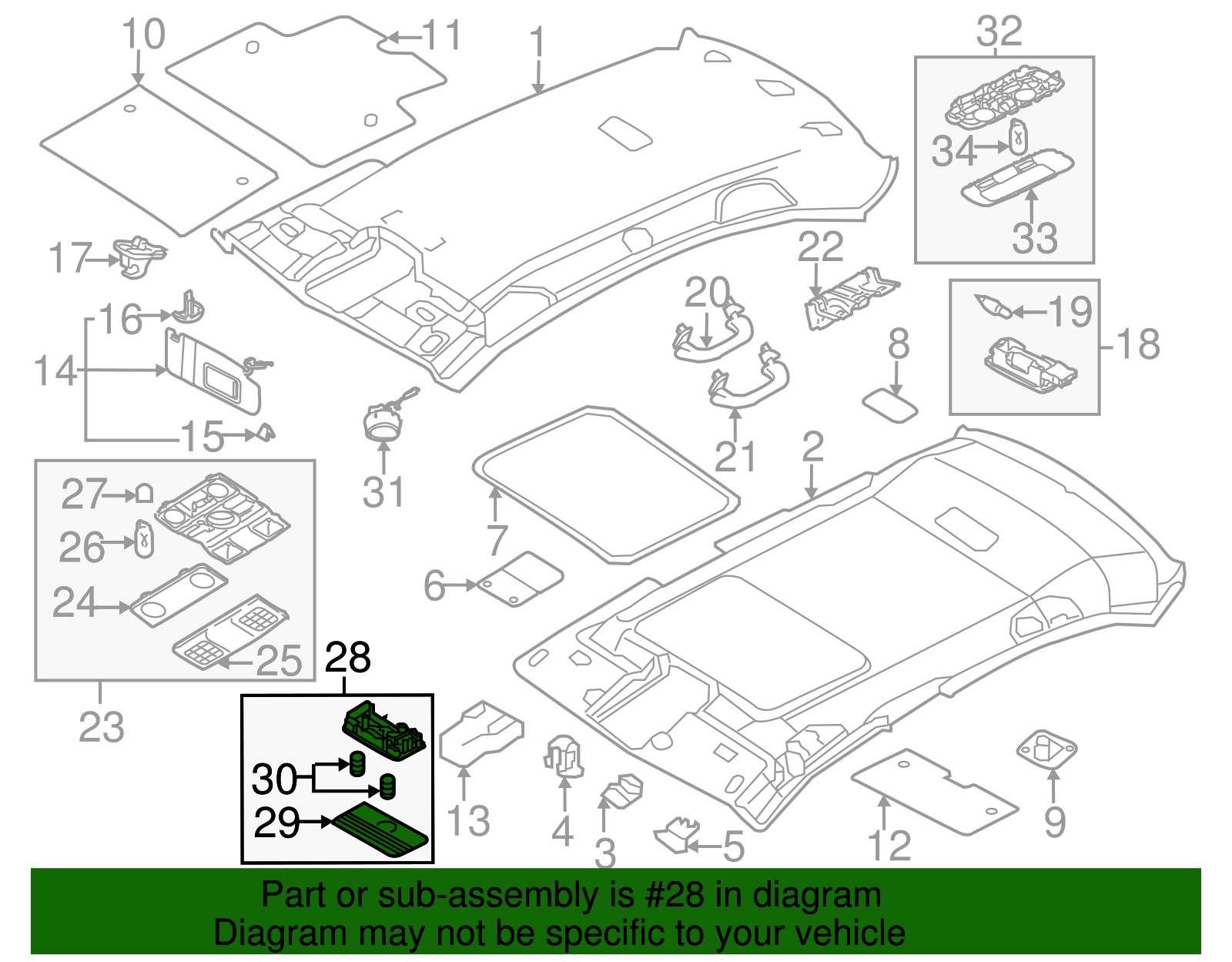 1998-2018 Volkswagen Dome Lamp Assembly 3B0-947-105-C-Y20 | OEM VW ...