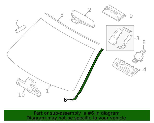 2020-2022 BMW X6 Windshield Molding 51-13-9-880-520 | AutoNationParts.com