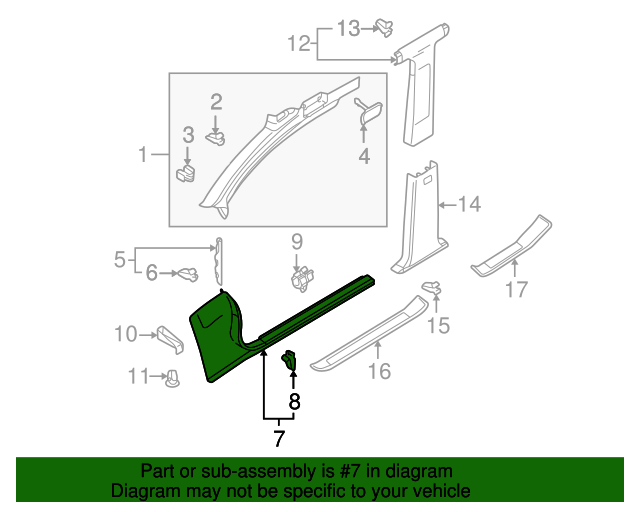 8E0-867-271-A-4PK - Kick Panel Trim 2005-2008 Audi | AutoNation Parts