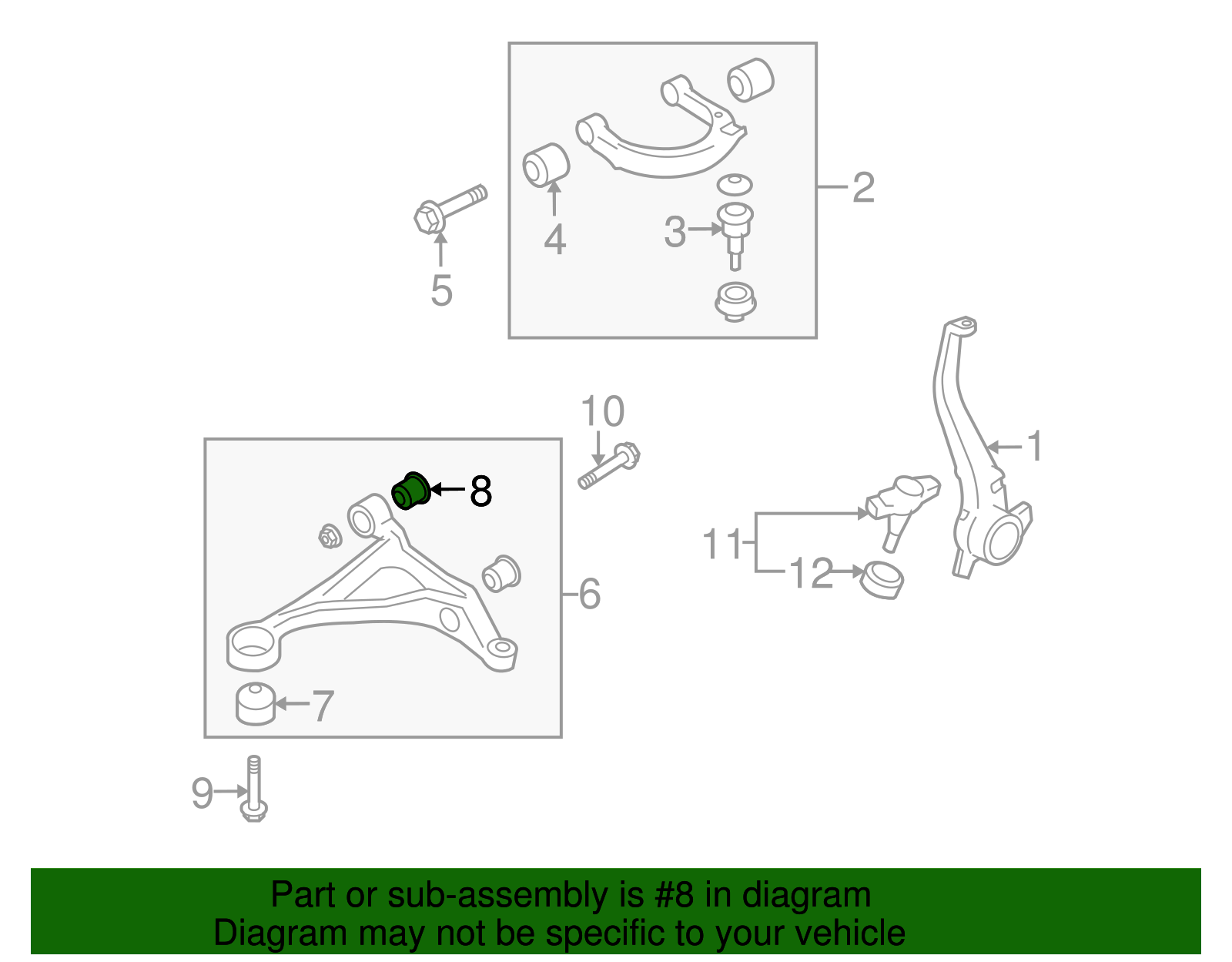 2006-2011 Hyundai Lower Control Arm Rear Bushing 54551-3L000 | Hyundai ...