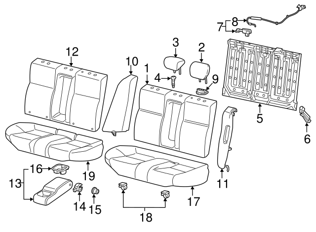 2013-2015 Acura ILX Head Rest A*YR436L* 82140-TX8-H31ZA | OEM Parts Online