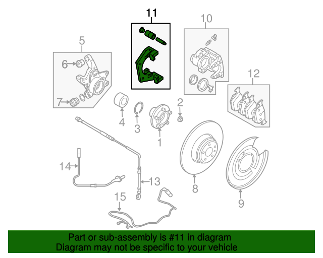 LR032894 - Disc Brake Caliper Bracket 2010-2012 Land Rover Range Rover ...