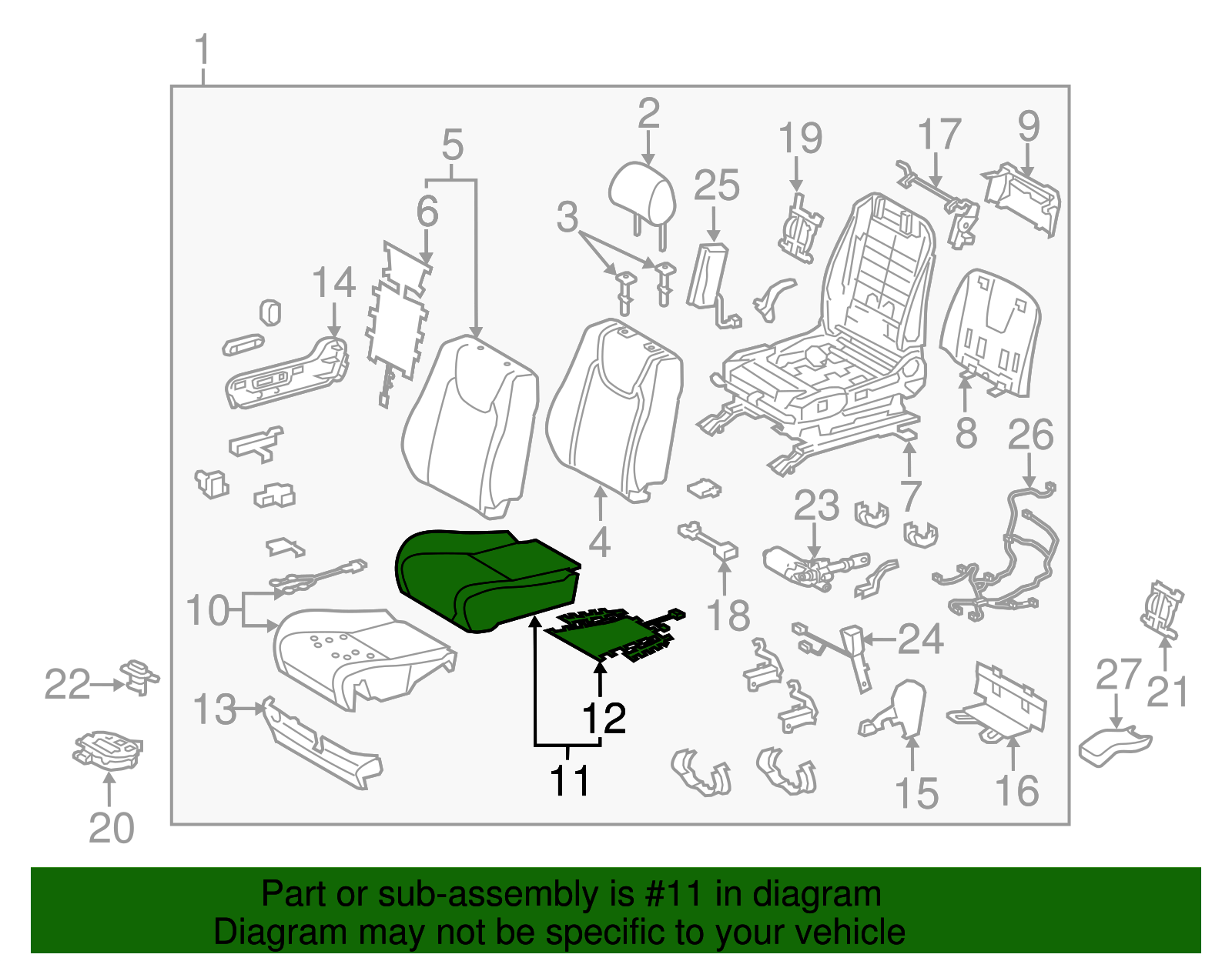 71072-0E040-B0 - Cushion Cover 2010-2012 Lexus RX350 | Longo Lexus Parts