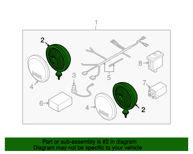 63-12-0-137-303 - Fog Light 2002-2008 Mini Cooper | AutoNationParts.com