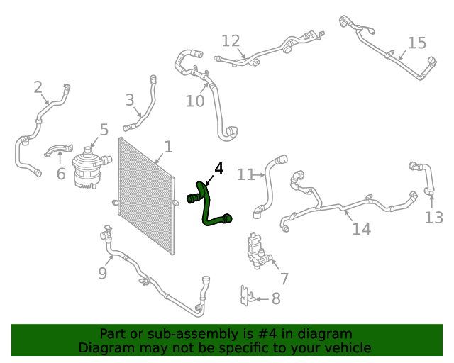 223-500-69-00 - Radiator Coolant Hose 2021-2023 Mercedes-Benz ...
