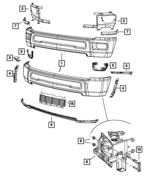Front Bumper and Fascia for 2018 Ram 3500 | Mopar eStore