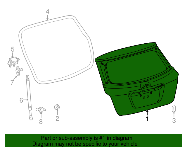 67005-02190 - Lift Gate - 2009-2011 Toyota Matrix | OEM Genuine Toyota ...