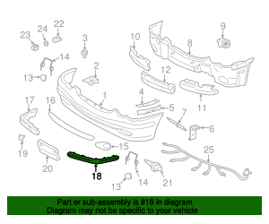 203-885-17-21-9999 - Bumper Trim 2001-2007 Mercedes-Benz ...