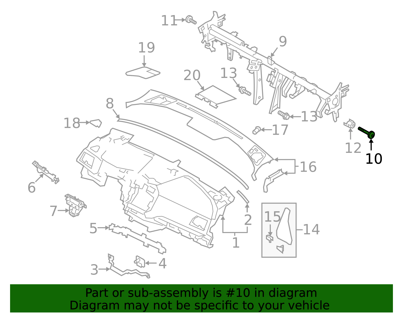 901700188 - Reinforced Beam Mount Bolt - 2017-2021 Subaru | World OEM ...