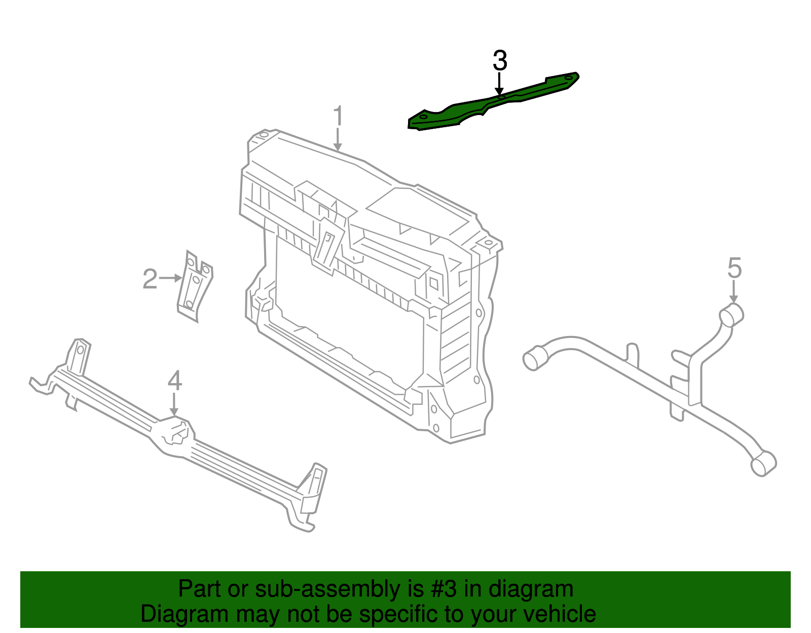 5C6-805-931 - Radiator Support Panel Brace 2011-2018 Volkswagen Jetta ...
