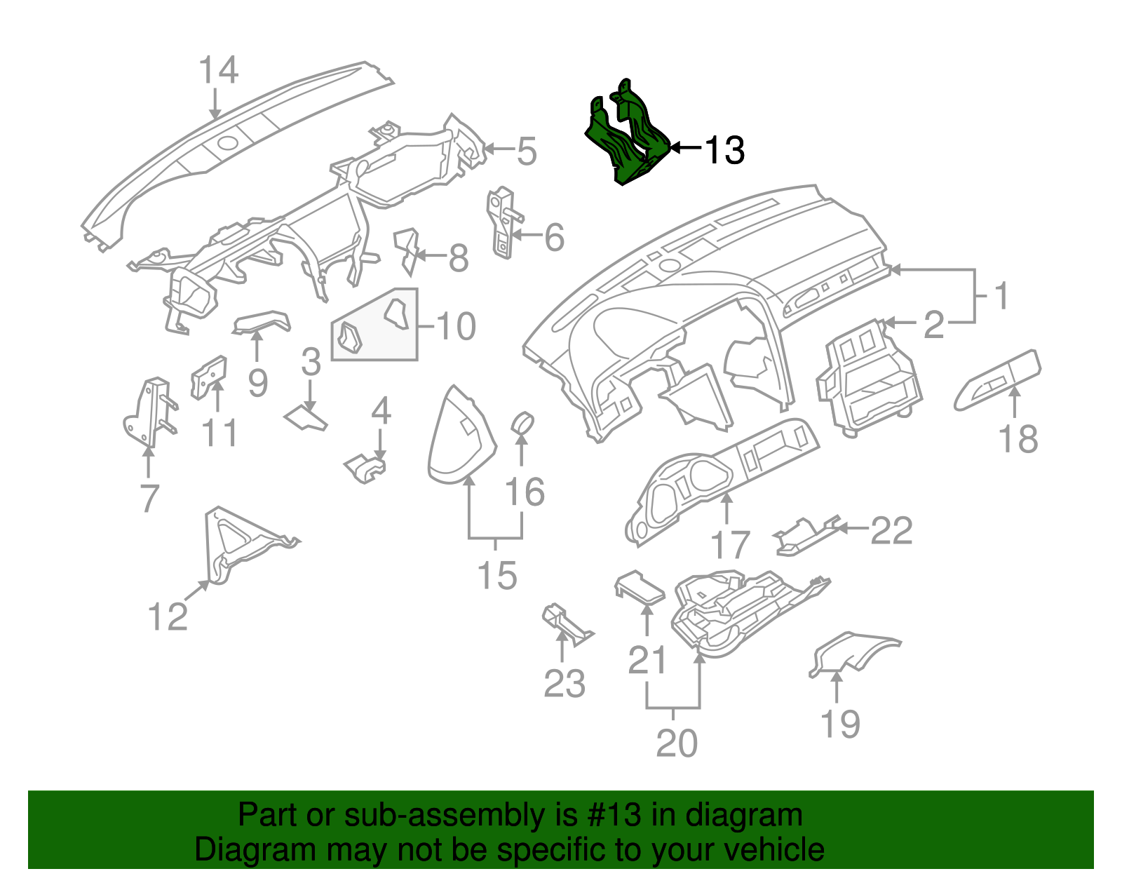 2005-2011 Audi Instrument Panel Mounting Bracket 4F1-880-481-C | Audi ...