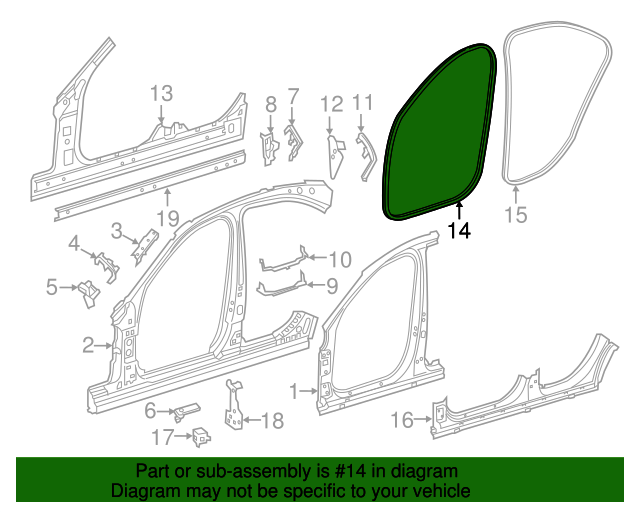 2015-2021 Mercedes-Benz Surround Weather-Strip 205-697-00-51-9G44 ...