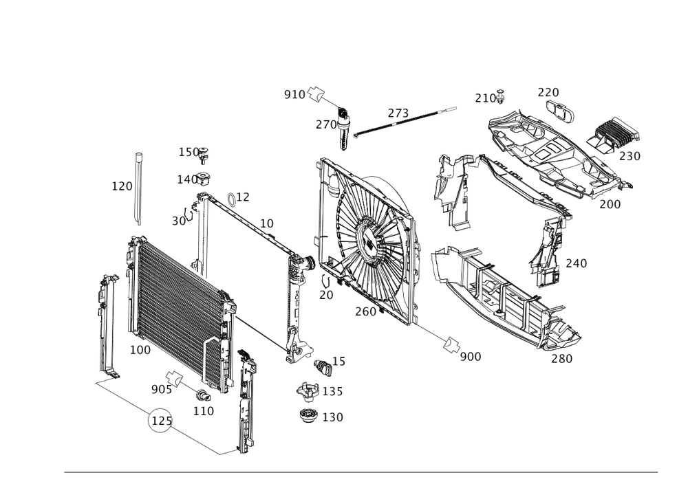 212-505-32-30 - Air Ducting For Radiator 2011-2016 Mercedes-Benz ...