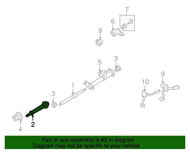 1994-2000 Mercedes-Benz Steering Shaft 202-460-07-09 | MB OEM Parts