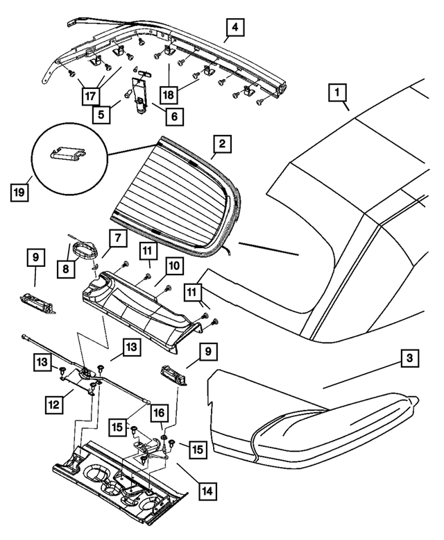 2005-2008 Chrysler PT Cruiser Header Panel 5127351AA | My Mopar Parts