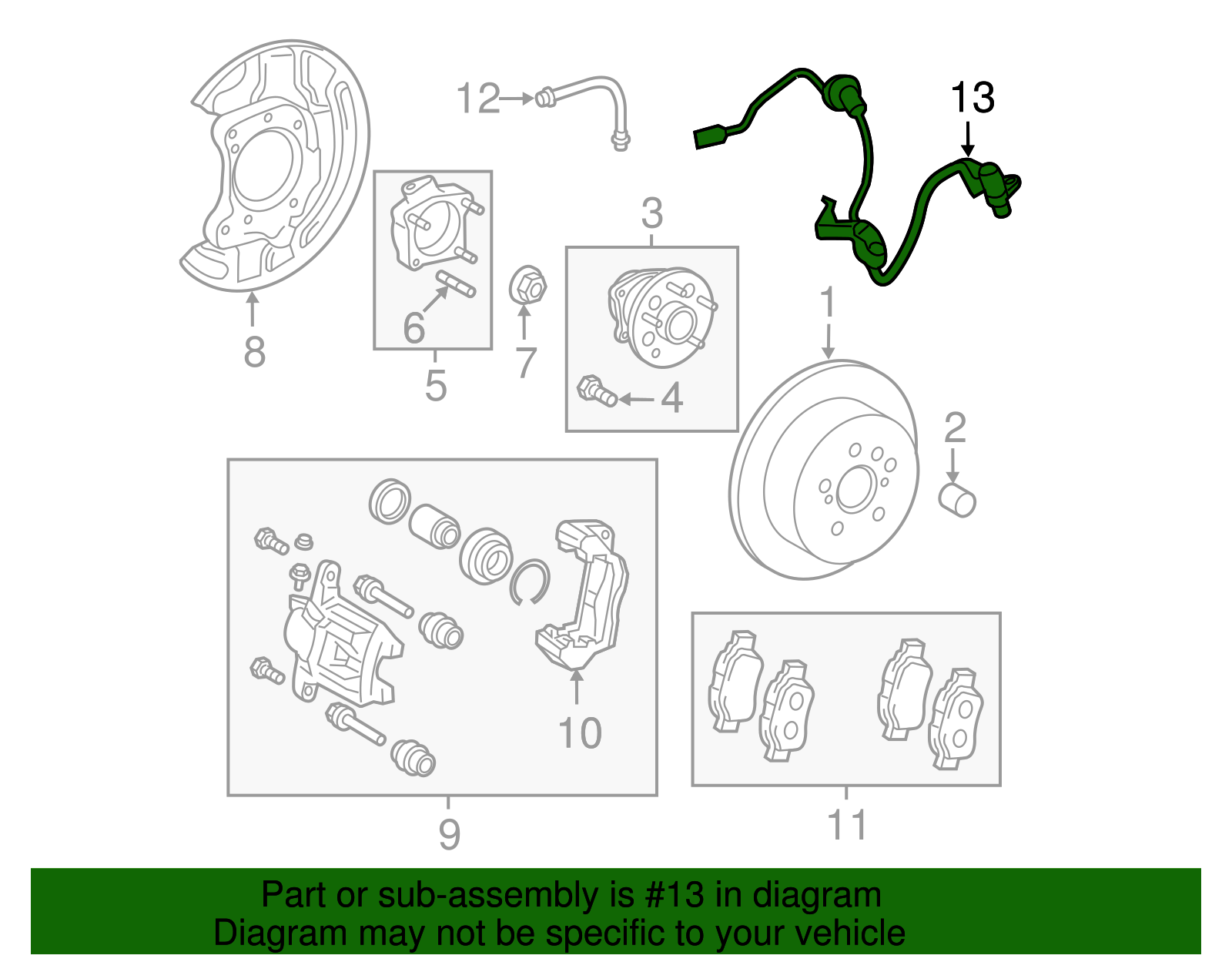 2011-2020 Toyota Sienna ABS Sensor 89516-08030 | Ourisman Toyota Parts