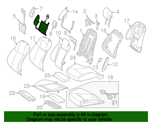 213-800-43-00 - Seat Lumbar Support Cushion 2017-2023 Mercedes-Benz ...