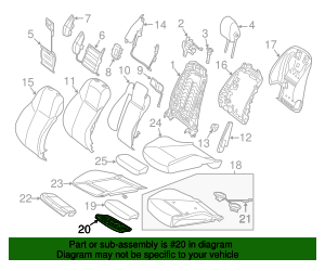213-910-41-06 - Bolster Pad Support 2017-2023 Mercedes-Benz | Mercedes ...